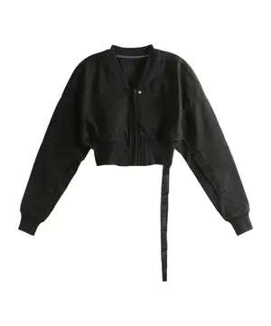 Rick Owens Cropped Bomber Jacket - Black