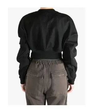Rick Owens Cropped Bomber Jacket - Black