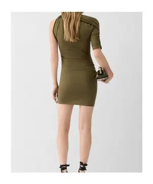 Jacquemus Draped Asymmetrical Mini Dress - Green