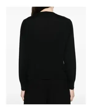 Peserico V-neck Long-sleeve Sweater With Pocket Detail
