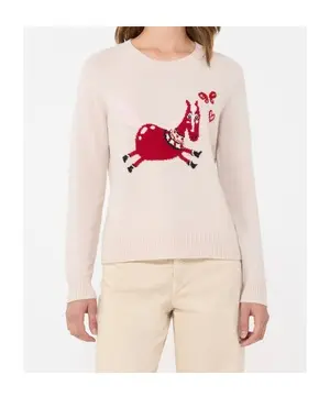 Max Mara Long Sleeve Sweater With Horse Graphic