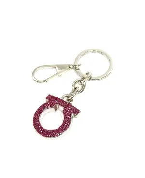 FERRAGAMO Logo Key Chain - White