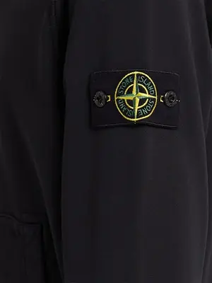 Stone Island Cotton Sweatshirt Hoodie - Black