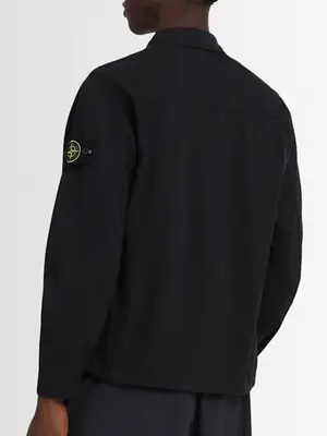 Stone Island Stretch Cotton Twill Shirt - Black