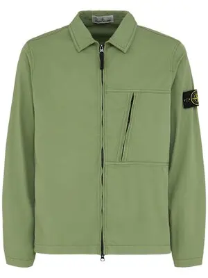Stone Island Stretch Cotton Twill Shirt - Black