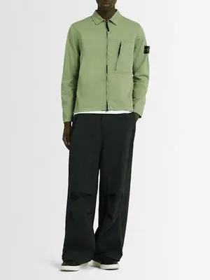 Stone Island Stretch Cotton Twill Shirt - Black