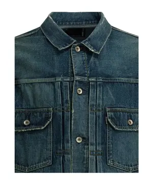 Sacai Checked-lining Denim Jacket