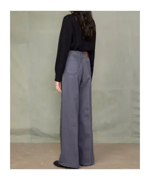 Officine Générale Romy Faded Wide-leg Jeans - Faded Black