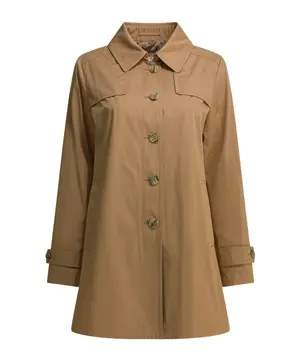 Herno Single-breasted A-line Coat - Brown