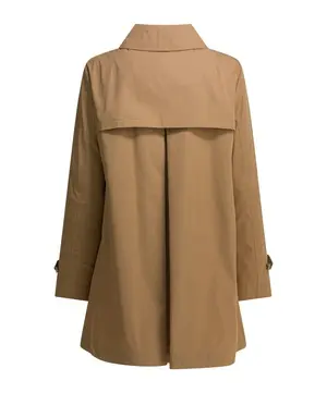 Herno Single-breasted A-line Coat - Brown
