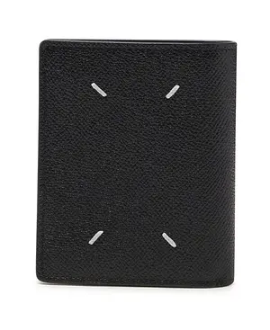 MAISON MARGIELA Stitching Detailed Foldover Wallet - Black