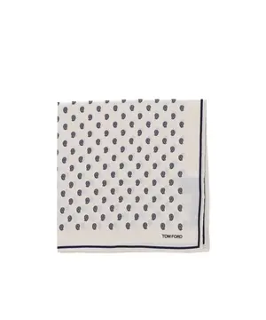 TOM FORD Plaid Pocket Scarf - White