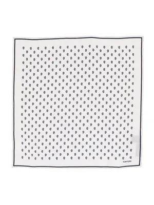 TOM FORD Plaid Pocket Scarf - White