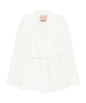 TWINSET Belted Blazer - White