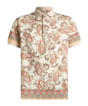 Etro Placed Printed Short-sleeved Polo Shirt