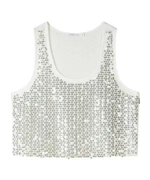 Patrizia Pepe Sequined Cropped Vest