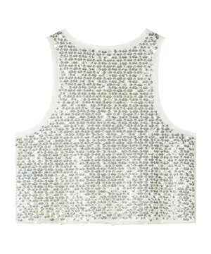 Patrizia Pepe Sequined Cropped Vest