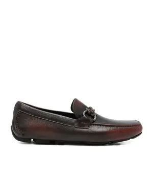 FERRAGAMO Gancini Driver Ornament Loafers - Black