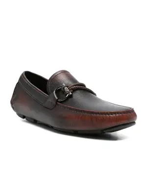 FERRAGAMO Gancini Driver Ornament Loafers - Black