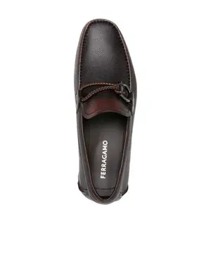 FERRAGAMO Gancini Driver Ornament Loafers - Black
