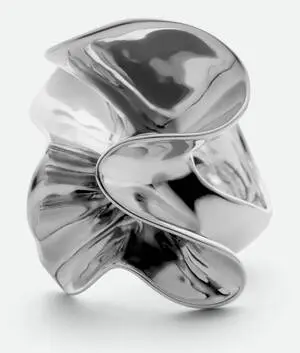 Bottega Veneta Sculptural Anemone Ring - Silver