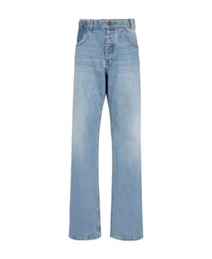 Balmain High-waist Wide-leg Jeans - Blue