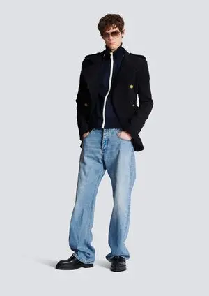 Balmain High-waist Wide-leg Jeans - Blue