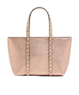 Valentino Garavani Small Rockstud Leather Tote Bag - Light Pink