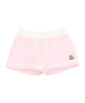 Moncler Enfante Elastic Waistband Logo Patch Shorts