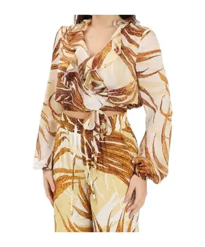 Just Cavalli Blouse With Stylised Leaf Print