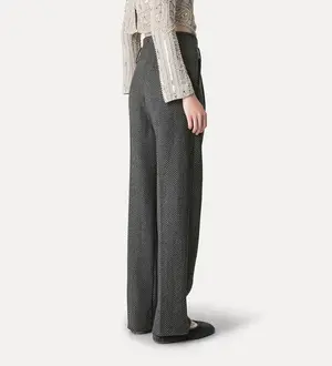 FORTE_FORTE High-rise Chevron Patterned Trousers - Antracite