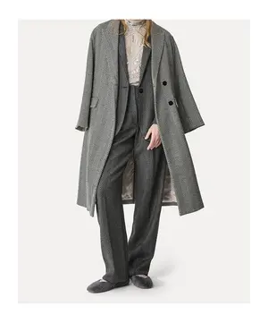 FORTE_FORTE High-rise Chevron Patterned Trousers - Antracite