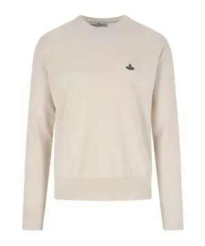 VIVIENNE WESTWOOD Orb Logo Knitted Sweater - White