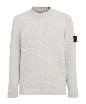Stone Island Wool Blend Crewneck Sweater - White