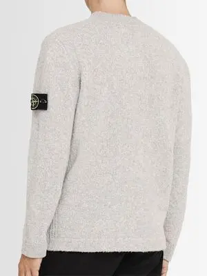 Stone Island Wool Blend Crewneck Sweater - White