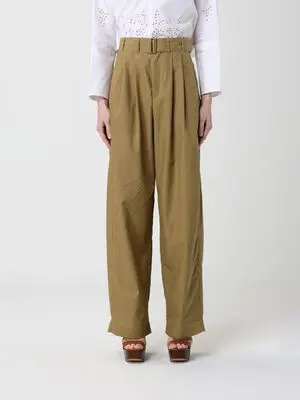 Soeur Belted Wide-leg Pants - Brown