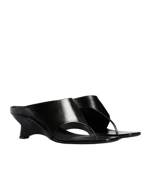Khaite Marlow 55 Thong Mules - Black
