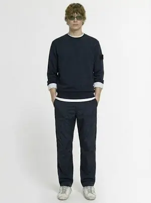 Stone Island Cotton Blend Sweatshirt With Logo Patch - Black