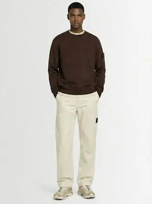 Stone Island Cotton Blend Sweatshirt With Logo Patch - Black