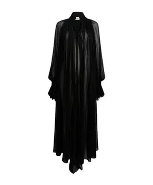 Khaite Edgar Ruffled High-neck Maxi Dress - Black