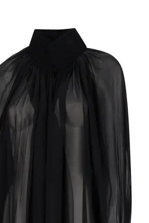 Khaite Edgar Ruffled High-neck Maxi Dress - Black