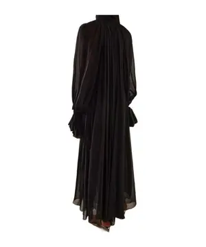 Khaite Edgar Ruffled High-neck Maxi Dress - Black