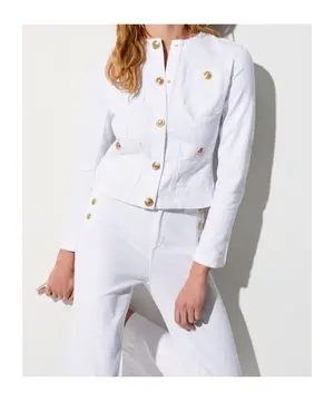 Liu Jo Buttoned Crewneck Denim Jacket
