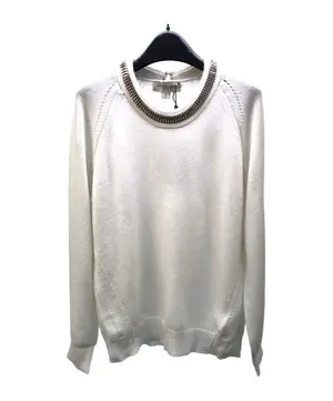 Burberry Round Neck Long Sleeve Knitted Pullover With Ribbed Trim
