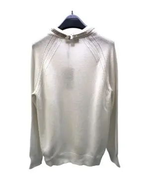 Burberry Round Neck Long Sleeve Knitted Pullover With Ribbed Trim