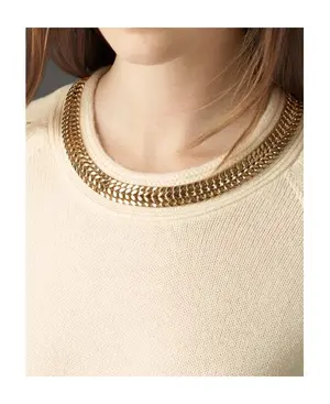 Burberry Round Neck Long Sleeve Knitted Pullover With Ribbed Trim