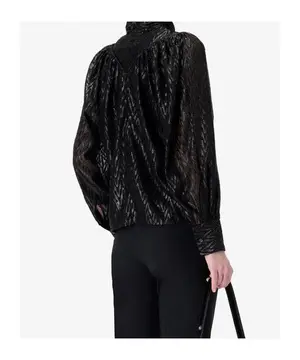 IRO PARIS High Collar Lurex Blouse