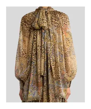 Etro Long Sleeve Animal And Paisley Print Blouse