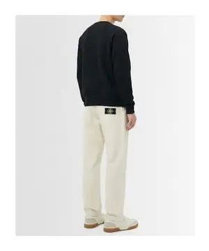 Stone Island Brushed Cotton Crewneck Sweatshirt With Sleeve Logo Patch - Pink