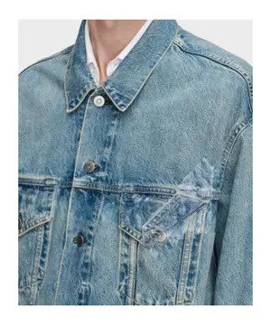 MAISON MARGIELA Handpainted Denim Jacket - Light Blue